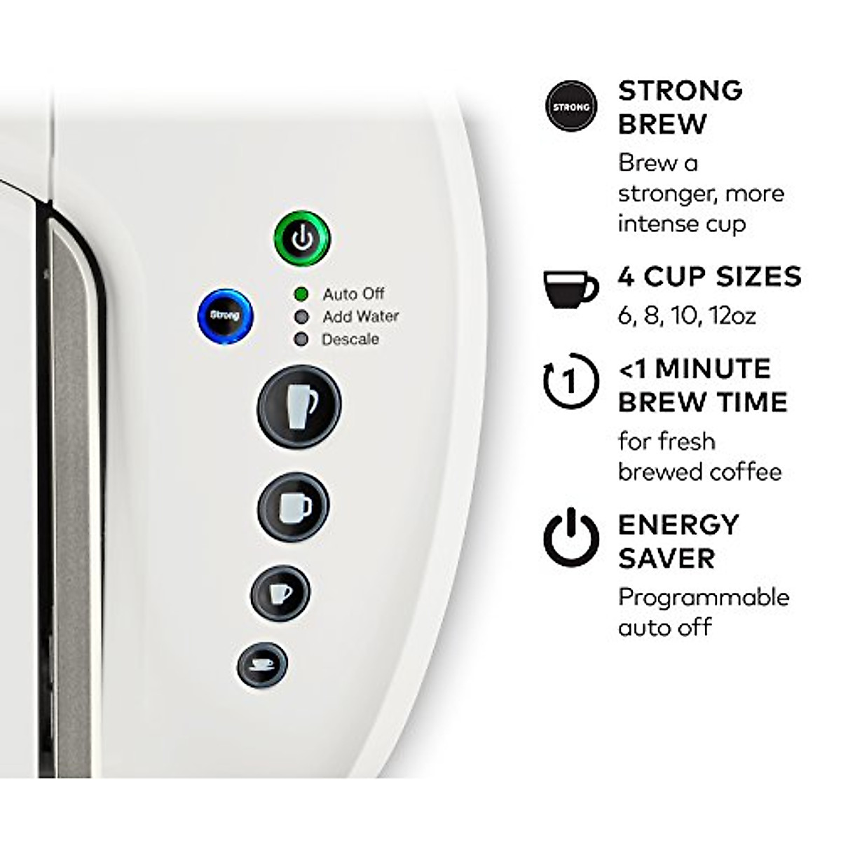 Keurig K-Select Single-Serve K-Cup Pod Coffee Maker, Matte White