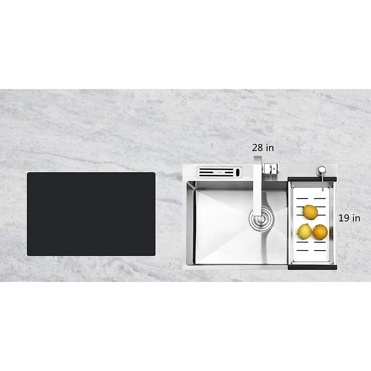 EPHome 2Pack Extra Large Multipurpose Silicone Nonstick Pastry Mat, Heat Resistant Nonskid Counter Mat, Table Mat, 23.6''x15.75'' (Black)