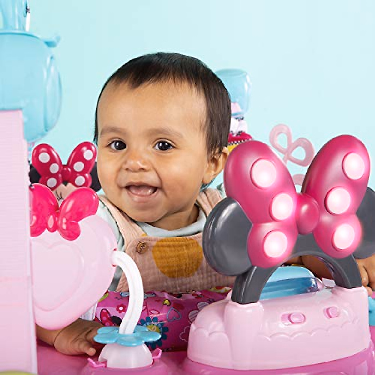 Bright Starts Disney Baby MINNIE MOUSE PeekABoo Activity Jumper with Lights and Melodies, Ages 6 months +