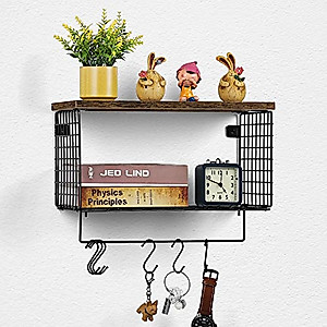 Bathroom Towel Rack Wall Mounted Tower Holder with Tower Bar Farmhouse Bathroom Storage Organizer Shelf Holder for Bathroom Laundry Room Livingroom Bedroom 6 Hooks