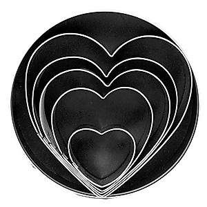 Fox Run Heart Shaped Cookie Cutters, 5-Piece Set with Storage Tin Included, Stainless Steel