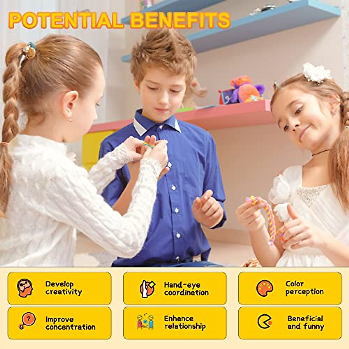 HTVRONT Rubber Band Bracelet Kit - 2100 Loom Bracelet Making Kit for Girls, 23 Colors Rubber Band Kit, Durable Rubber Bands for Bracelets, Loom Bands kit with Accessories Friendship Bracelets Kit