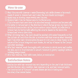 Cerazor, Sky Blue, Ceramic Razor for Women, Non-Metallic Ceramic Razor Blade, No Metal Allergy, No Skin Damages, Shaver.