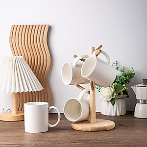 AmorArc 12oz Off White Coffee Mugs, Ceramic Coffee Mugs with Large Handle for Man, Woman, Light Weight Coffee Mugs Set for Latte/Cappuccino/Cocoa/Milk, Dishwasher & Microwave Safe, 12Pcs