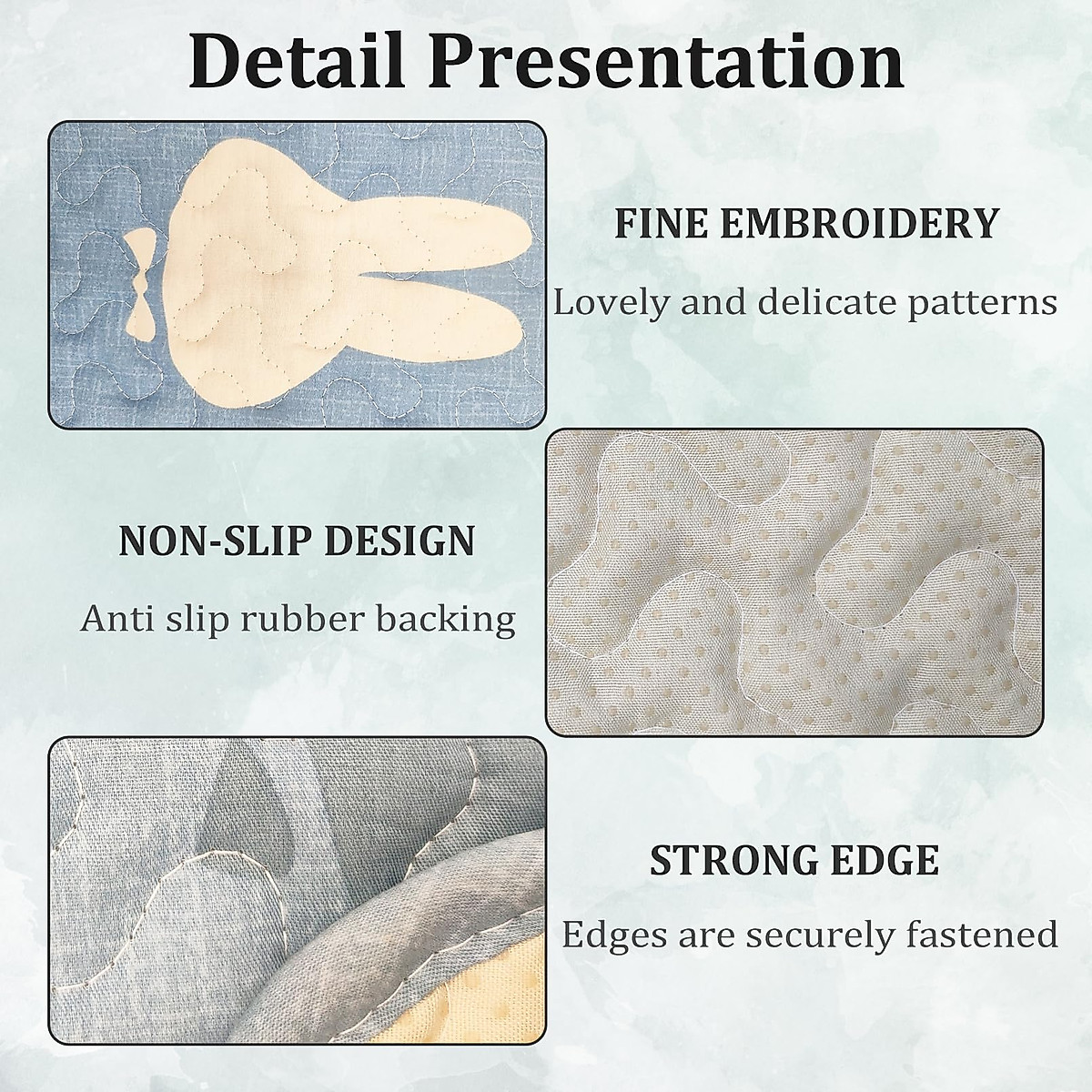 PINVNBY Washable Rabbit Cage Liners, Thickening Guinea Pig Cage Liners Bunny Bedding Small Animals Sleep Pad for Hamster Chinchilla Cats Puppies（27.5“ W x 59” L）