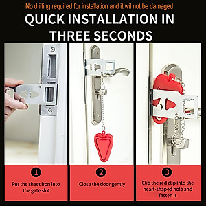 2 Packs Portable Door Stop Alarm & Door Lock, Upgraded Home Security Door Locker Devices Pocket Door Stopper Self Defensey Tools for Hotel Travel Home Apartment House