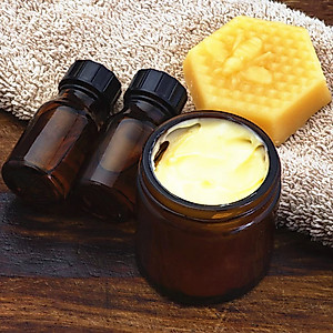 TUZAZO 12 Pack 4 Oz Thick Amber Round Glass Jars with Lids - Empty Candle Making Jars/Food Storage Canning Jars/Cosmetic Containers with Leakproof Lids for Cream Lotion Body Butter Beauty Products