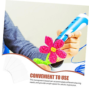 CIMAXIC 10pcs Copying Board 3D Printing Pen Mat Basic Template Drawing Board for 3D Printing Pen Painting Mat 3D Drawing Paper Templates Transparent Drawing Board Drawing Tool Plastic