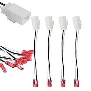 4 Pack Speaker Harness for Jeep Dodge Chrysler Models Front Rear Door Speaker Wiring Harness Adapter 72-6514 - Door Speaker Replacement Speaker Wire Harness