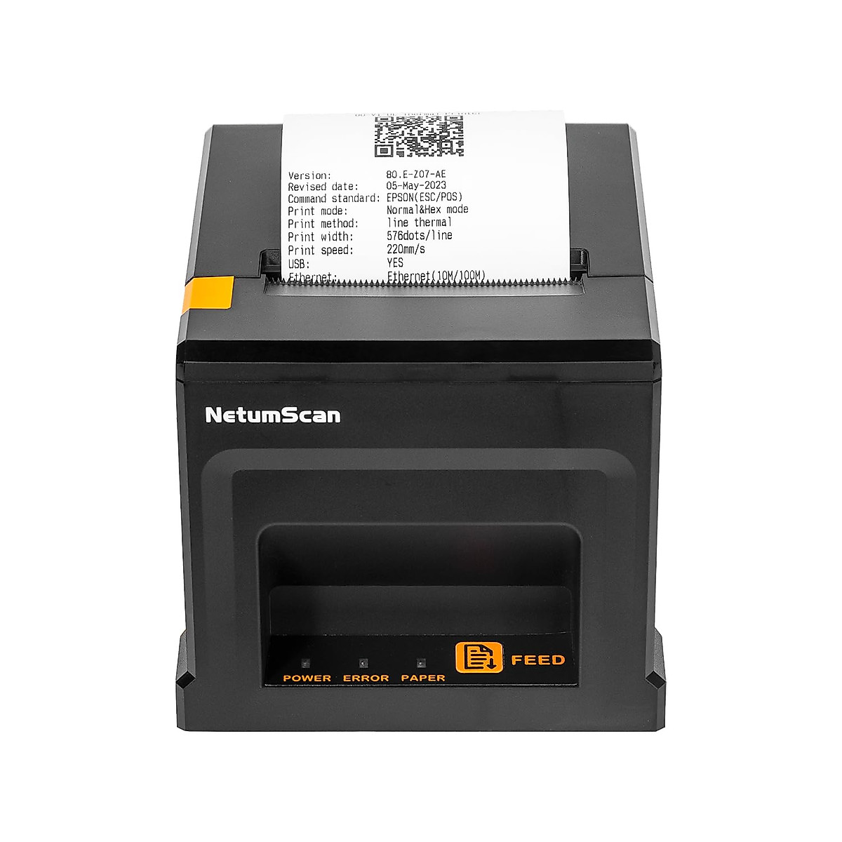 NetumScan USB POS Receipt Printer, 80mm Thermal Receipt Printer with Auto Cutter Cash Drawer, 300mm/s, USB Interface, Support Windows/Mac/Linux, Restaurant Kitchen Printer for ESC/POS