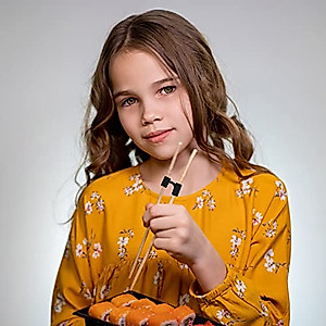 5 Pieces Reusable Chopsticks Helpers Training Chopstick Hinges Connector Practice Chinese Chopstick Helper for Adults, Kids, Beginner, Trainers (Black)