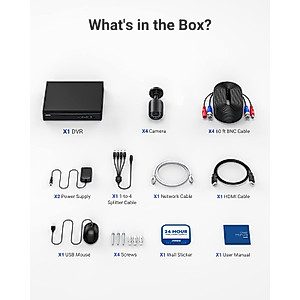 ANNKE 8CH Wired Outdoor Security Camera System with AI Human/Vehicle Detection, 5MP Lite H.265+ CCTV DVR Recorder and 4 x 1080P Surveillance Cameras, Email Alert with Snapshots, No Hard Drive