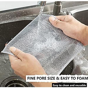 2023 New Multifunctional Non-Scratch Wire Dishcloth, Multipurpose Wire Dishwashing Rags for Wet and Dry, Scrubs & Cleans for Dishes, Sinks, Counters, Stove Tops, Easy Rinsing, Machine Washable. (10)