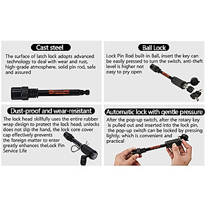 AC-DK Trailer Hitch Lock Pin, 5/8" Pin Dia, Extra Long 3-1/2" Span for Class III,IV,V Hitches, for Tow Truck, Bike, Car and Boat. Keyed Alike (1-Pack, 5/8" Pin)