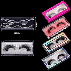 100 Piece Rectangle Lash Trays Holder Plastic Eyelash Trays for False Eyelash Packaging Box Eyelash Storage Case for Boutique Beauty Salons (Transparent)