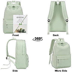 School Backpack for Teen Girls Bookbags Elementary High School Corduroy Laptop Bags Women Travel Daypacks (Solid Green)