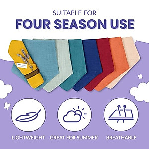 Nurse Laurie Organic Muslin Bandana Bibs - Neutral & Unisex Boho Baby Style with 100% Organic Cotton, Snap Closure, 0-6 mo - Drool/Spit Up Burpy Bib for Teething Newborns & Infants (8 Pack)