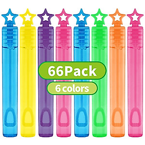 66 Pieces Mini Bubble Wands,Bubble Party Favors Assortment Toys for Kids,Themed Birthday, Halloween, Goodie Bags, Carnival Prizes, Wedding,Outdoor Gifts for Girls & Boys