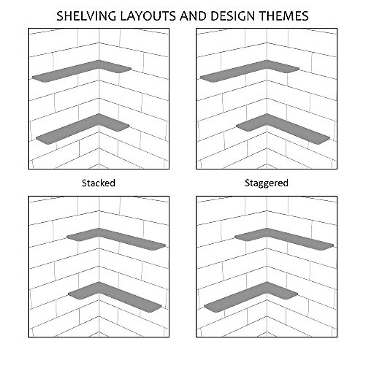 TileWare Products Corner Shelf for Bathroom Shower & Tub - Floating Tile Wall Mount Shelves and Organizer Stand for Shampoo and Other Bathtub Accessories, Acrylic - Bright White