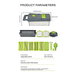 BM VIRAL Vegetable Chopper, Onion Chopper, Mandolin Slicer, Pro 10 in 1 professional food Chopper Multifunctional Vegetable Chopper and Slicer, Dicing Machine, With Container (grey)