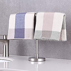 BEIGEEWY Modern Free Standing Countertop Hand Towel Holder Tree Rack SUS 304 Stainless Steel Towel Ring, Brushed Finish