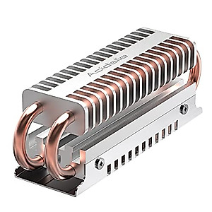 Acidalie M.2 SSD heatsink with Double Layer Aluminum and 4 Copper Heat Pipes Cooler for M.2 SSD 2280[Silver]