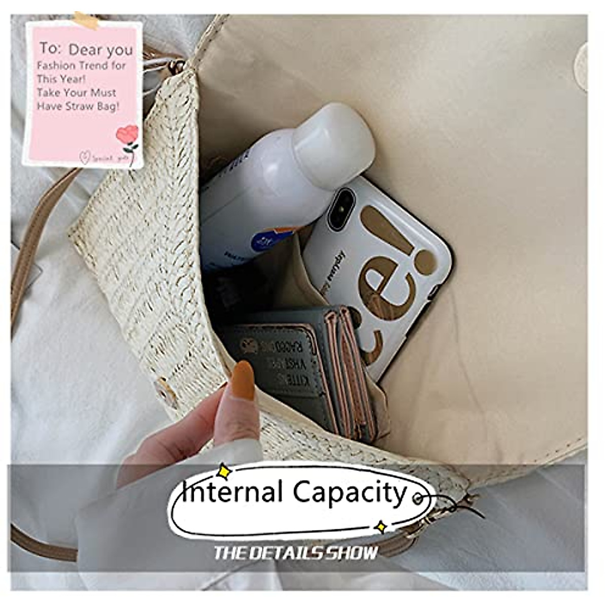 Straw Bag Straw Shoulder Bag Straw Clutch Straw Crossbody Bag Casual Beach Straw Handmade Bag for Women Envelope Purse Wallet