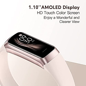 ASWEE Smart Watch, Fitness Tracker with 1.10'' AMOLED Touch Color Screen, Fitness Watch with Blood Oxygen and Sleep Monitor, 5 ATM Waterproof Pedometer Watch for iOS Android