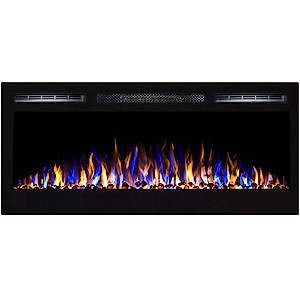 Regal Flame Lexington 35" Built-in Ventless Heater Recessed Wall Mounted Electric Fireplace - Pebble