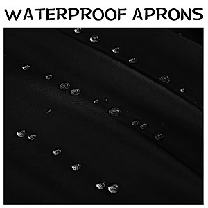 Jeyiour Set of 3 Women Kitchen Aprons with Funny Quotes Black Pocket Apron with Adjustable Waist Tie Cute Aprons for Cooking Baking