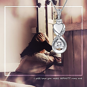 SOLOLIKE Infinity Heart Cremation Jewelry for Ashes: Sterling Silver Urn Necklaces for Women - Ashes Keepsake Pendant Memorial Jewelry Gifts for A Loss of Loved Ones
