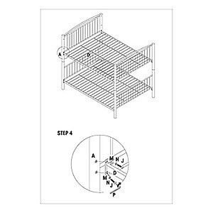 Powell Heavy Metal Bunk Bed, Full Over Full, Pewter