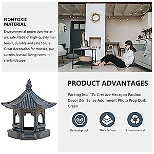 VALICLUD Mini Pagoda Statue Garden Fairy Miniature Hexagon Figurine Ceramic Flower Vase Micro Landscape Asian zen garden decor Home Aquarium Dollhouse