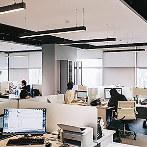 DAKASON 4FT Linkable LED Linear Light, 40W Replacing 120W, 3000K/4000K/5000K CCT Selectable, Commercial Linear Lighting Fixture for Office, Dimmable Suspended Lighting for School, Market, 4 Pack