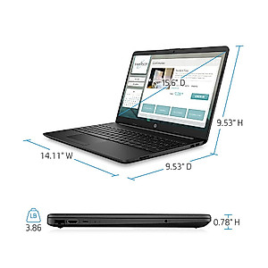 HP 2021 15.6" FHD IPS Laptop Computer, Intel Celeron N4020 Processor, 16GB DDR4 RAM, 512GB SSD, Intel UHD Graphics, 1 Year Office 365, Webcam, HDMI, Bluetooth, Win 10S, Black, 32GB SnowBell USB Card