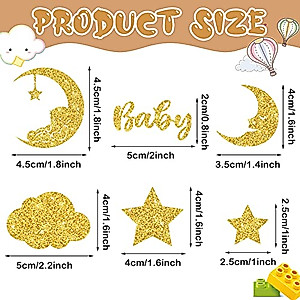 360 Pcs Twinkle Star Confetti Gold Glitter Moon Star Clouds Confetti Star Confetti Baby Shower Decorations for Baby Boy Girl Star and Moon Theme Party Decorations