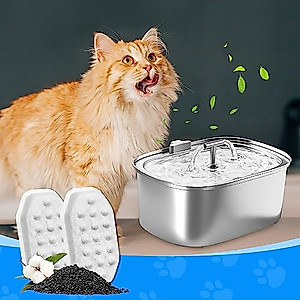 MyfatBOSS Cat Fountain Filter Replacement, Cat Water Fountain Filter for Rellaty 3.2L/108oz Cat Water Fountain, 10 Pet Fountain Filters with 10 Sponge Filters （10+10）