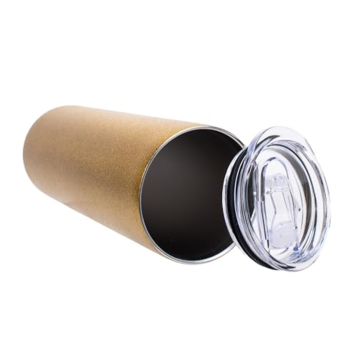 Elanze Designs Anubis Guardian of the Afterlife 20 Ounce Double-Walled Stainless Steel Insulated Slim Travel Tumbler with Lid and Straw, Vegas Gold