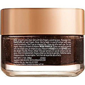 L'oreal Paris Skin Care Pure Sugar Face Scrub With Kona Coffee To Instantly Resurface & Energize for Soft Glowing Skin, 1.7 Ounce