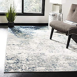 SAFAVIEH Jasper Collection 5' Square Grey/Blue JSP107G Modern Abstract Non-Shedding Living Room Bedroom Area Rug
