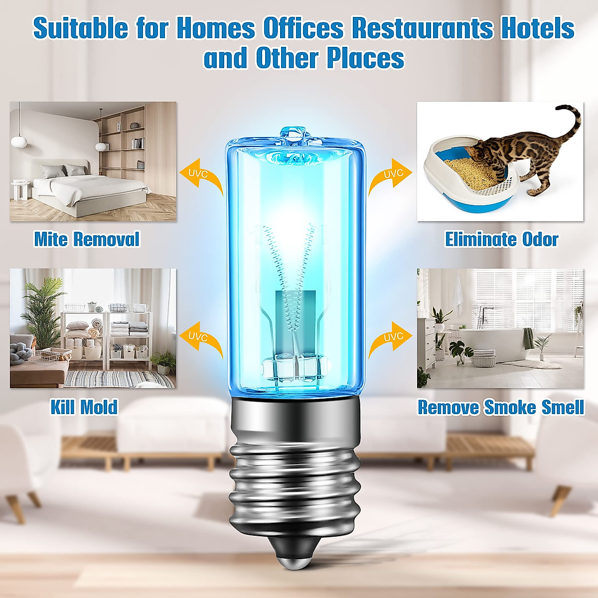 Qualirey 6 Pack LB1000 UVC Replacement Light Bulbs Compatible with GermGuardian GG1100W, GG1000, GG1100B, GG1000CA, LB-1000, GGH200, 661000CA Air Purifier 3W 10V UVC Lamp Bulb