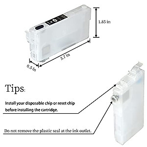 812 812XL T812XL Refillable Ink Cartridges No Chip 802 802XL T802 Replacement Sublimation Ink Cartridges Without Chip & Ink for WF-7820 WF-7830 WF-7840 WF-7310 WF-7835 WF-7845 EC-C7000 Printers