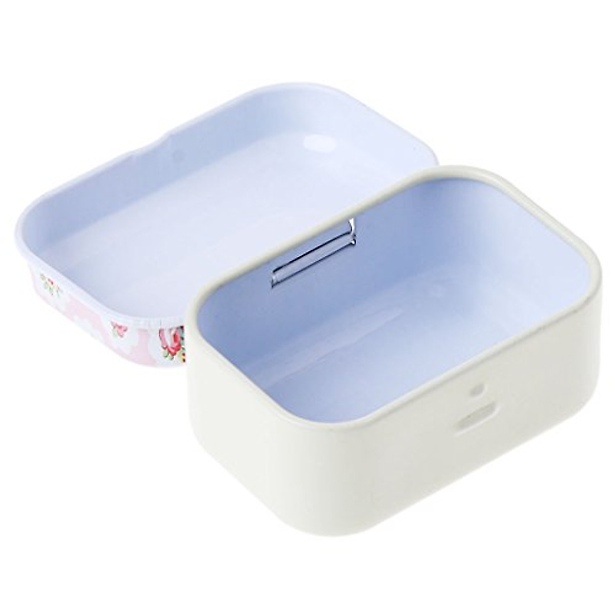 HELYZQ Flower Tin Trinket Jewelry Coin Box Tinplate Storage Case Small Rectangular