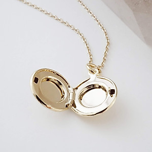 Honeycat Keepsake Mini Locket Necklace in 18k Gold Plate Minimalist, Delicate Jewelry (G)