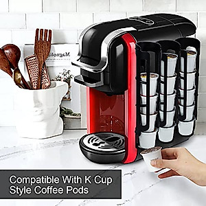 SUNGRACE K Cup Coffee Pod Holder for Keurig K-cup Coffee, Side Mount Storage Organizer, Perfect for Small Counters ( Black, 2 Pack for 10 K Cups)
