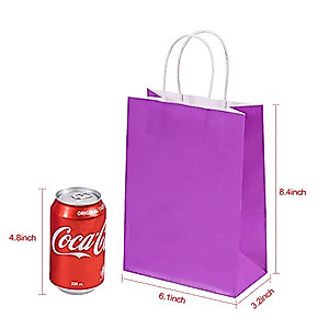 Nrbecurn 36 Pieces Kraft Paper Bags Party Favor Bags Gift Bags with Handles for Birthday Wedding Halloween Party-6 Color
