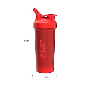 BlenderBottle Classic V2 Shaker Bottle Perfect for Protein Shakes and Pre Workout, 28-Ounce, Red