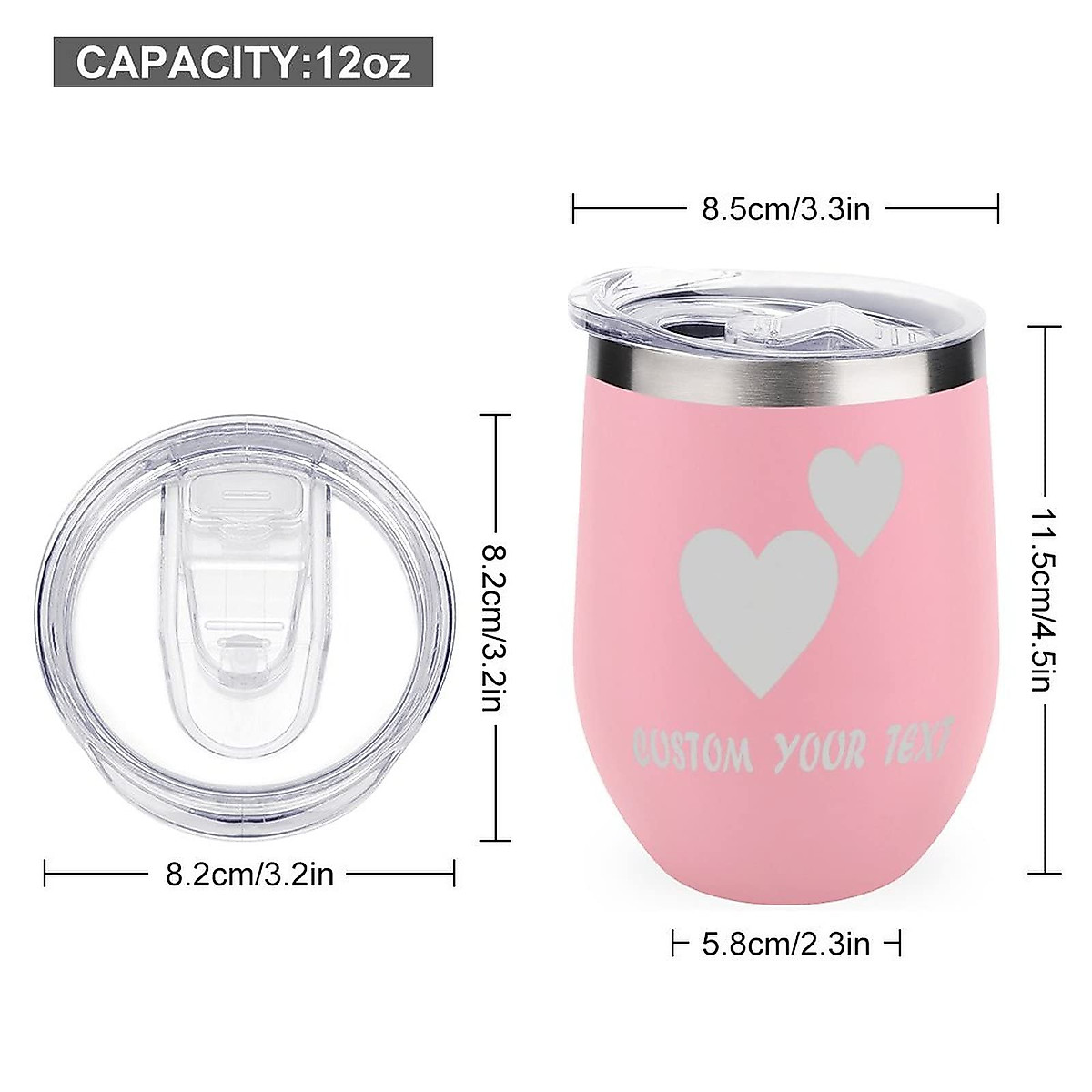FUHTURCE Personalized Wine Tumbler for Woman with Lid Engraved Custom Insulated Wine Tumblers Set Stainless Steel Vacuum Text Gifts for Coffee Wine Mint Green