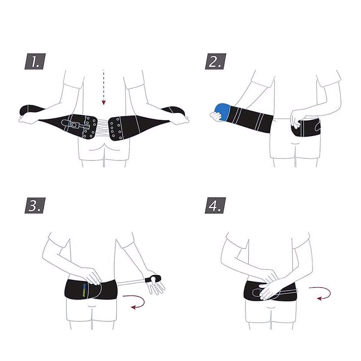 Actimove Sports Edition Back Brace for Men/ Women | Lumbar Supportwith Rigid Panel, Pressure Pads & Smart Easy-Closing-Pulley-System for Back Pain, Herniated Disc, Sciatica, Scoliosis | Black, Large/ X-Large