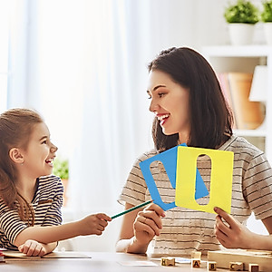 TecUnite 26 Pieces Alphabet Stencils Set Plastic Letter Stencils for Painting Learning, DIY Craft Decoration (10 x 10 Inches)